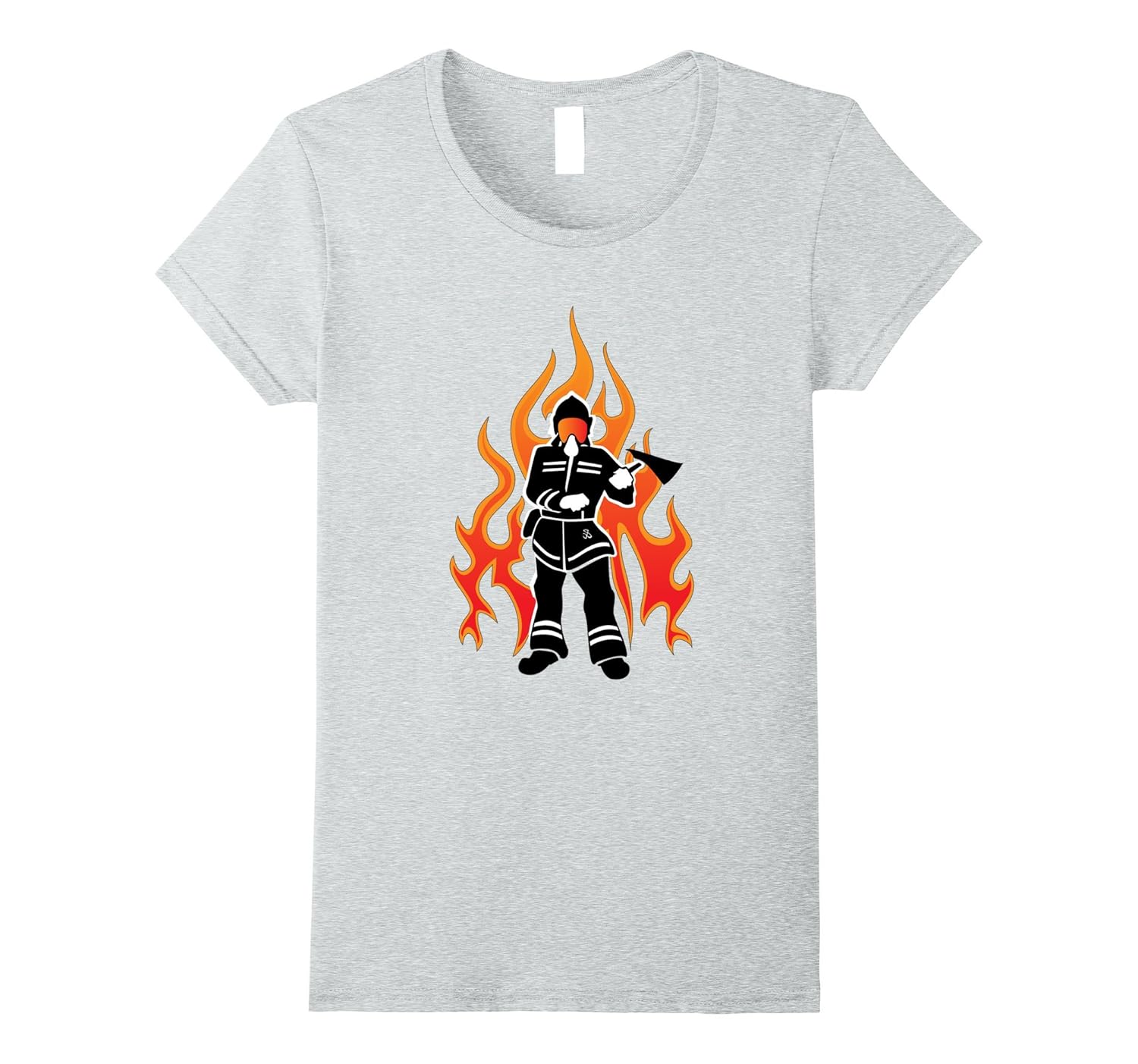 Firefighter Flames T-Shirt for Firemen and First Responders-4LVS ...