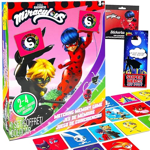 Zagtoon Miraculous Ladybug Memory Game Set Bundle with Miraculous ...