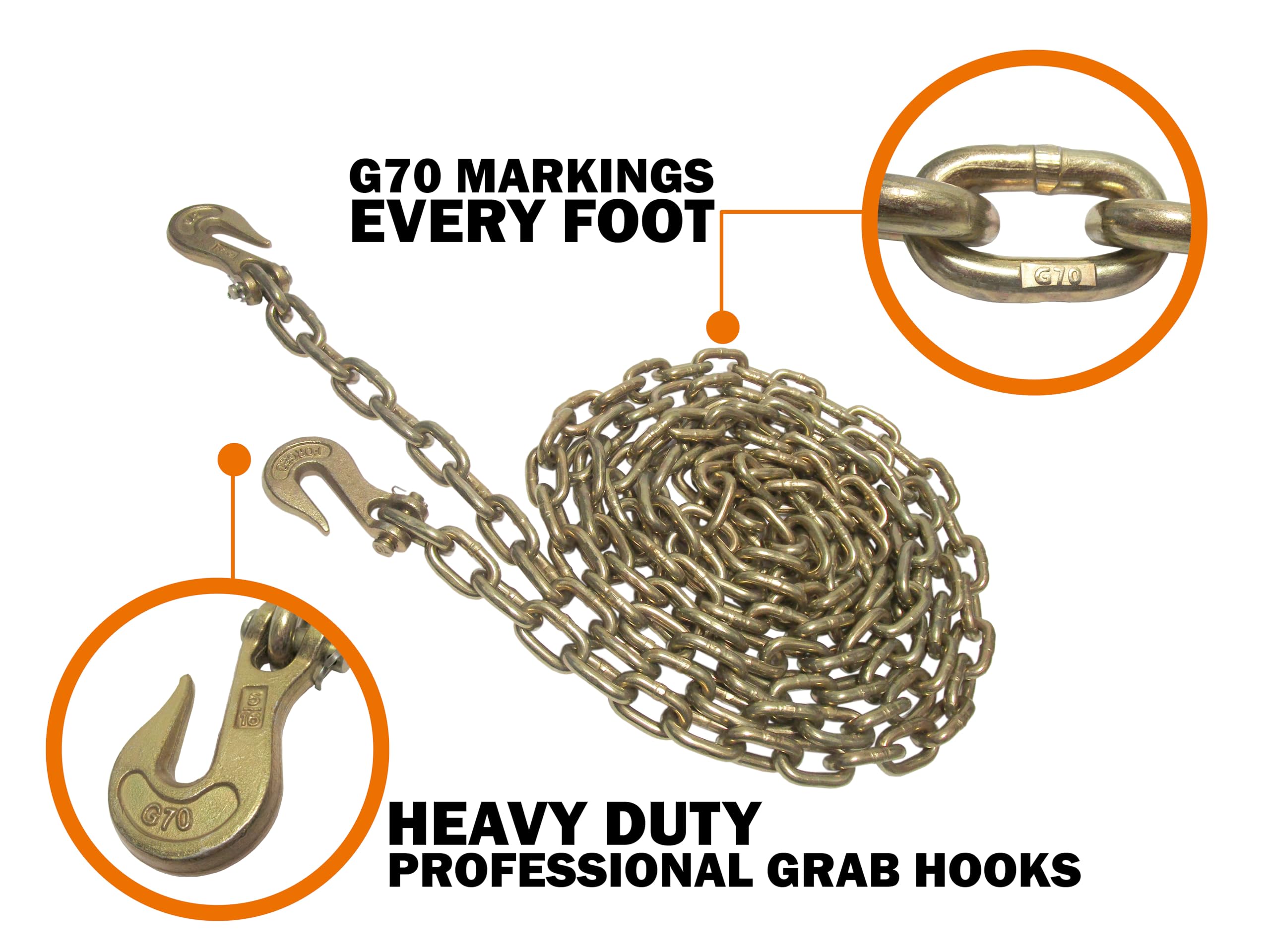 Mua Generic 1/2 Inch x 20 FT Grade 70 Binder Chain with Clevis Grab ...