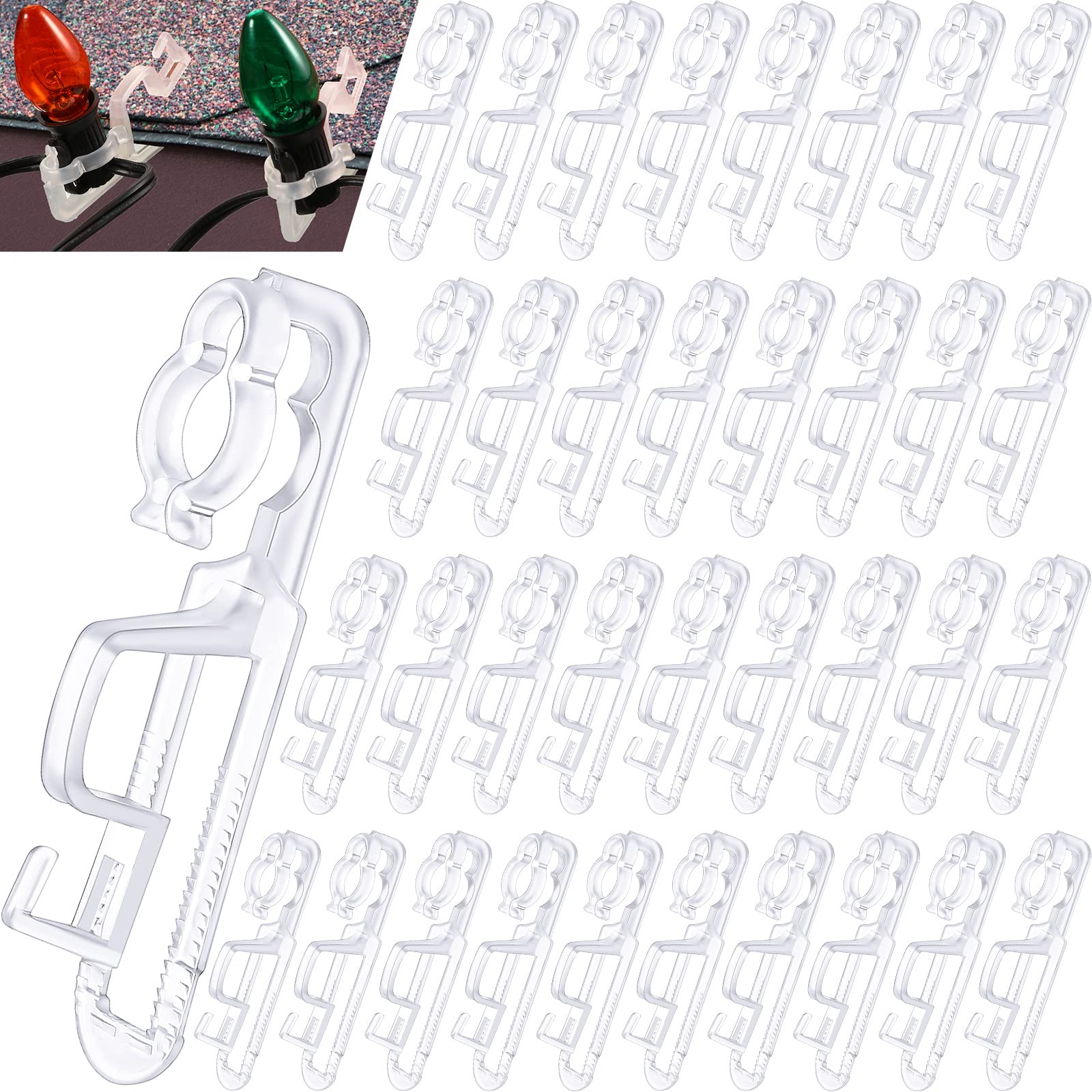 Yulejo Christmas Light Clips Gutter Hooks for Gutters and Shingles Christmas Holiday Outdoor ...