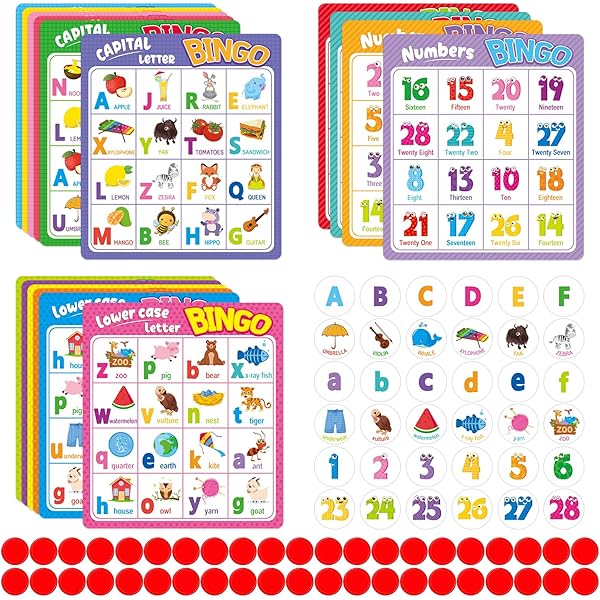Alphabet Bingo Game, Uppercase/Lowercase/Number Bingo Game ABC and 123 ...