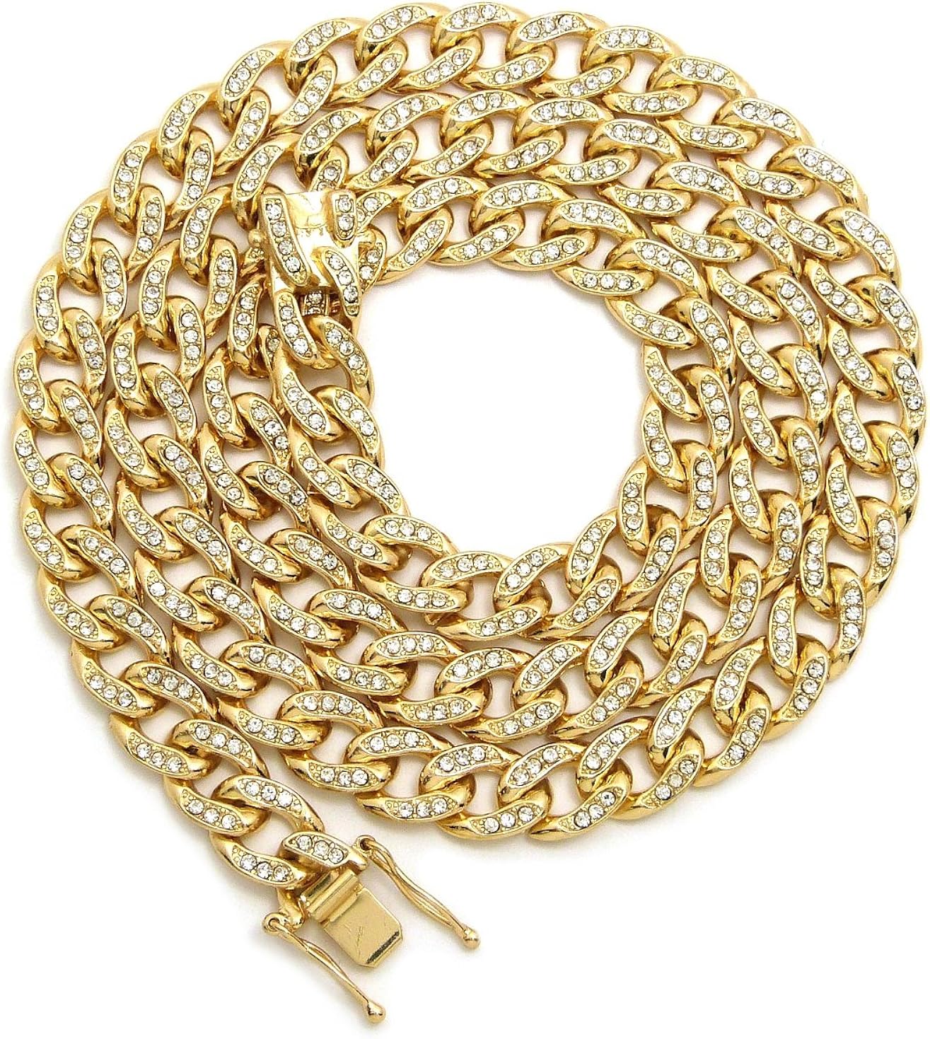 NYFASHION101 Unisex Hip Hop Rapper's Style 10mm Iced Out Cuban Chain ...