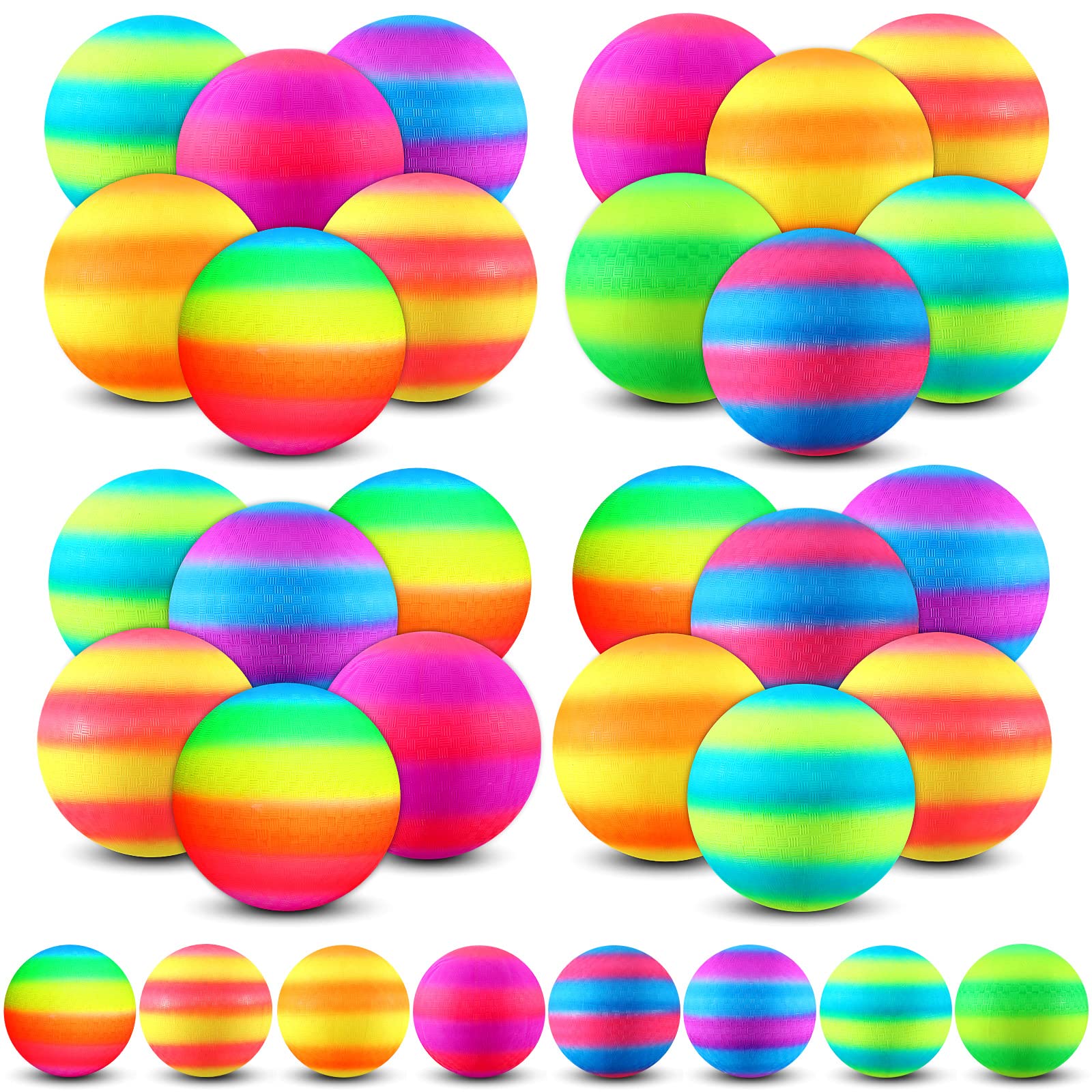40 Pack 8.5 inch Playground Balls Bulk Colorful Inflatable Bouncy ...