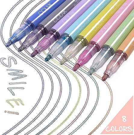 Sinwind Magischer Stift mit Rand, 8 Farben Double Line Outline Pen ...