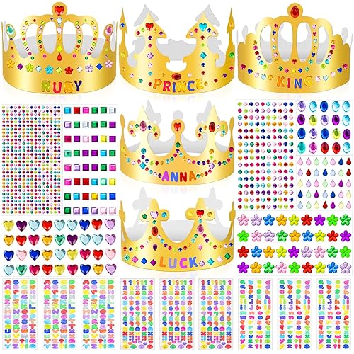 MGZTTHW Gold Paper Crowns, 30pcs Diy Birthday King Crowns Craft to ...