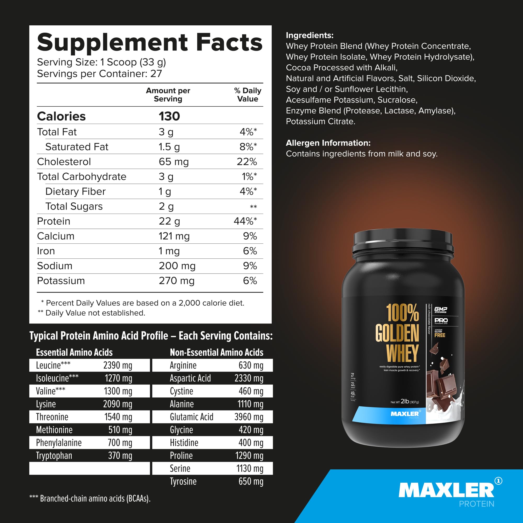 Mua Maxler 100% Golden Whey - 22g of Protein per Serving - High Protein ...