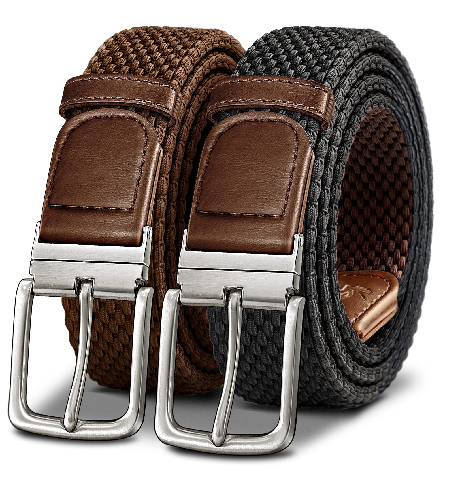KEMISANT Braided Belt Reversible,Elastic Stretch Belt for Gift Men Golf ...