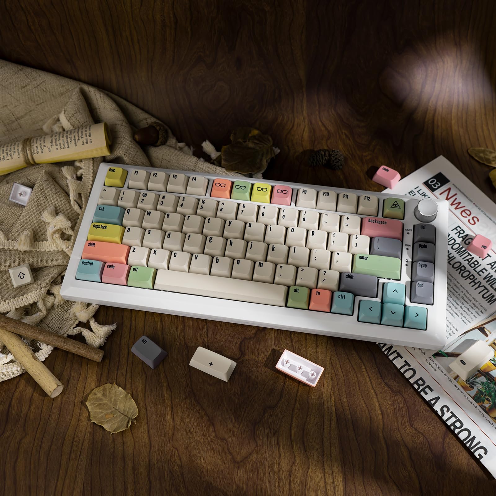 Mua JOLINTAL 134-Key Canvas Retro Beige Keycaps, PBT Custom, Dye ...