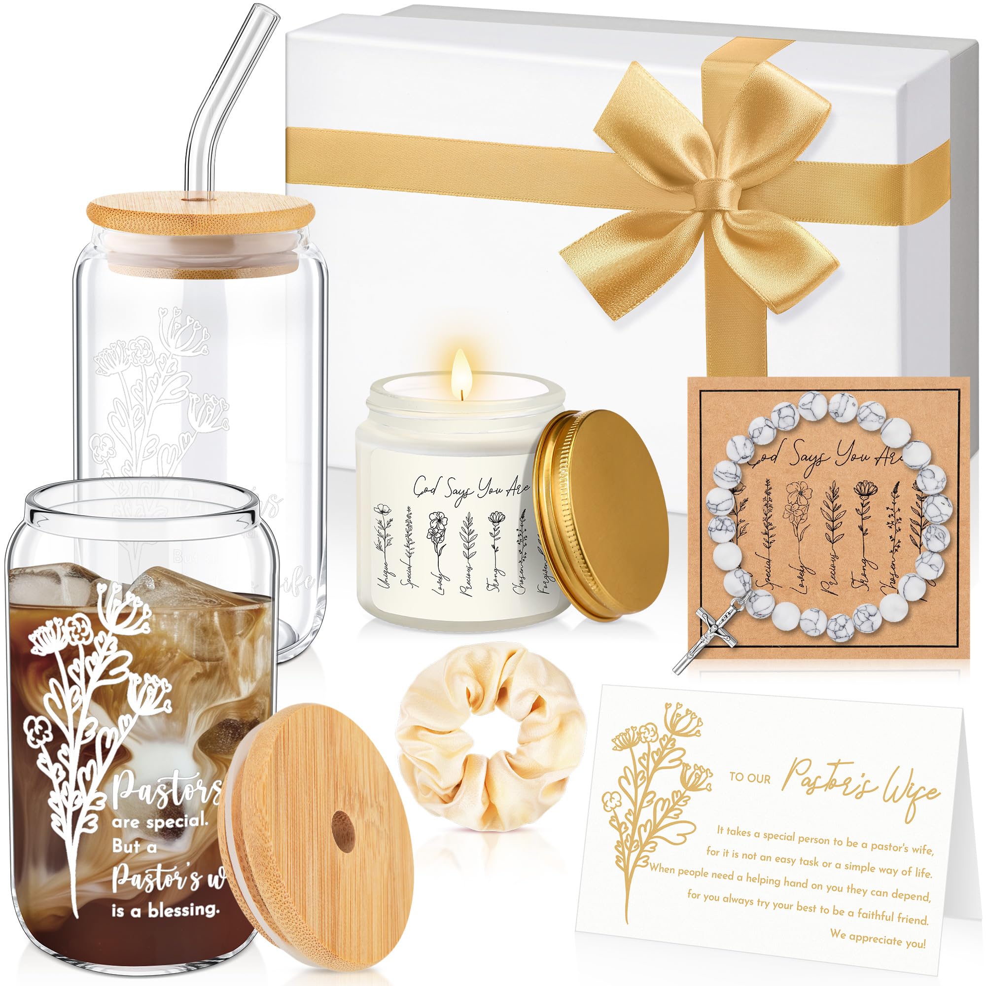 Acellegic 8 Pcs Pastor's Wife Appreciation Gifts Box with Glass Cup ...