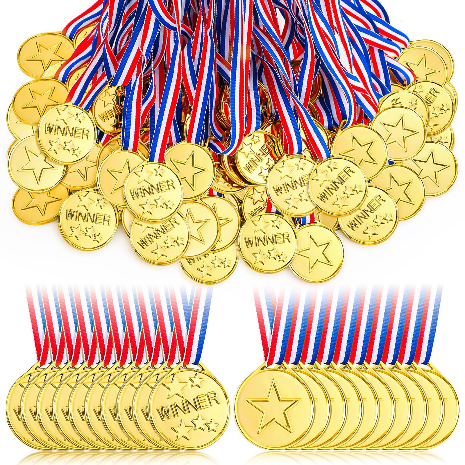 Mua 100 Pcs Plastic Gold Winner Medals for Kids, Award Medals Bulk with ...