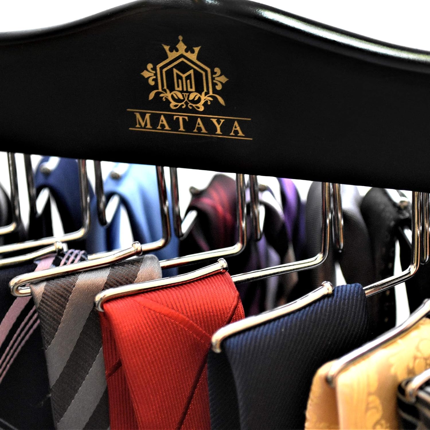 MATAYA Tie Rack – Premium Wooden Tie Hanger Organiser For 24 Ties ...