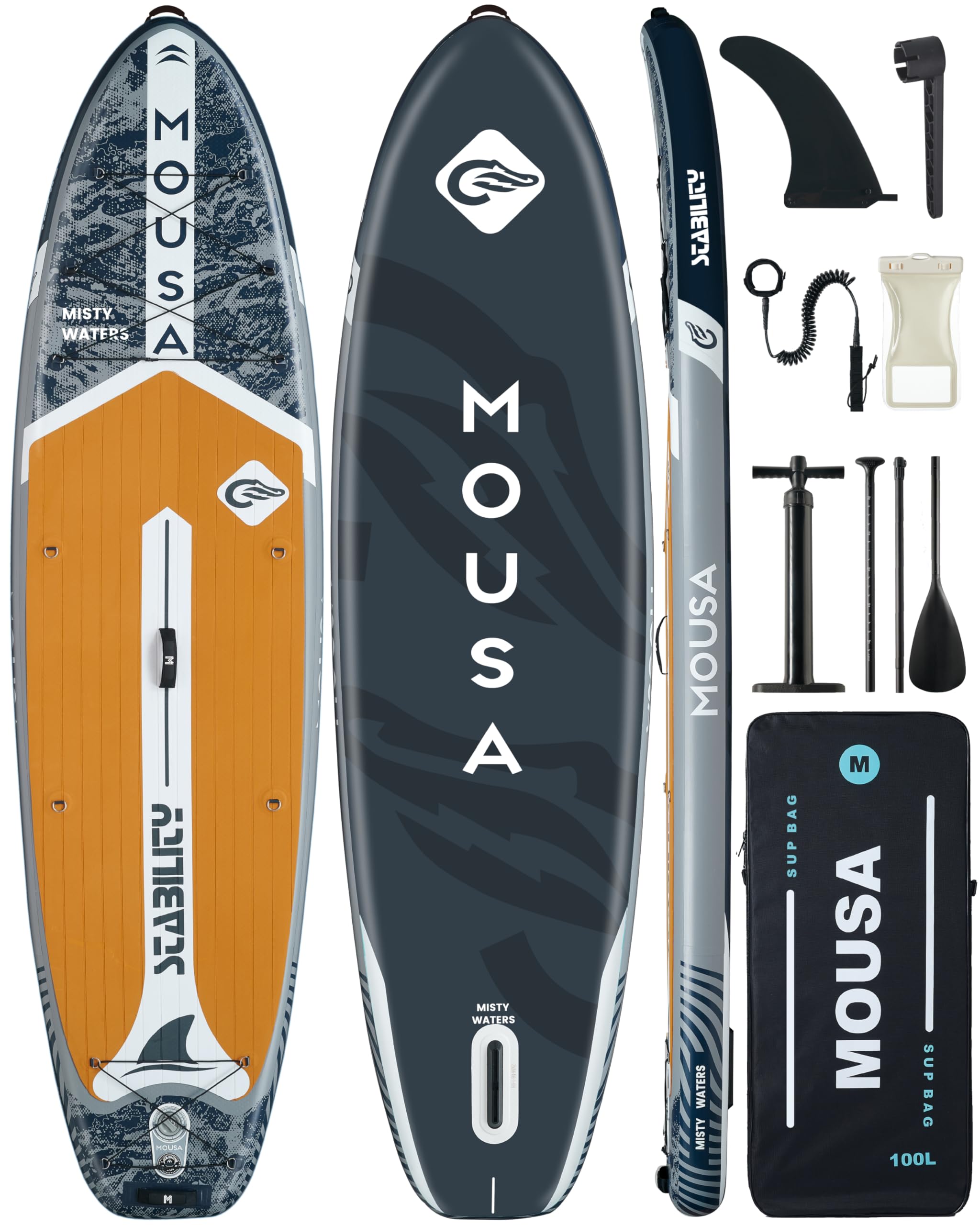 MOUSA 10‘8/11'×35" Extra Wide Inflatable Stand Up Paddle Board, Stable ...