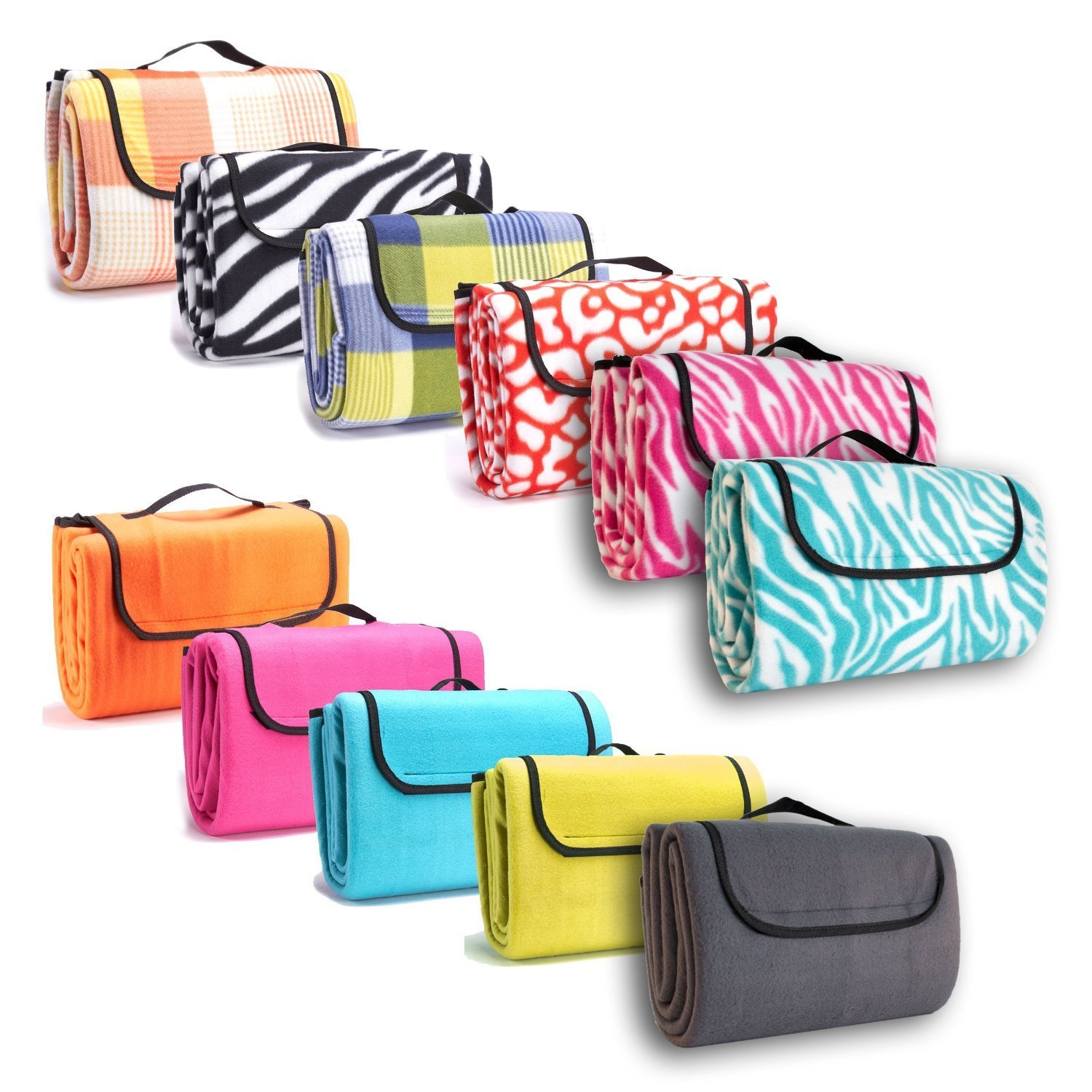 Barbecue e picnic diversi motivi Picnic-coperta in pile 130 x 170 cm ...