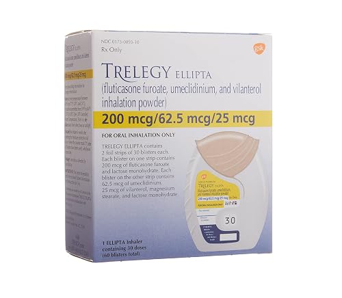 GlaxoSmithKline TRELEGY ELLIPTA (30 ACTUATIONS) 200 MCG - 62.5 MCG - 25 ...