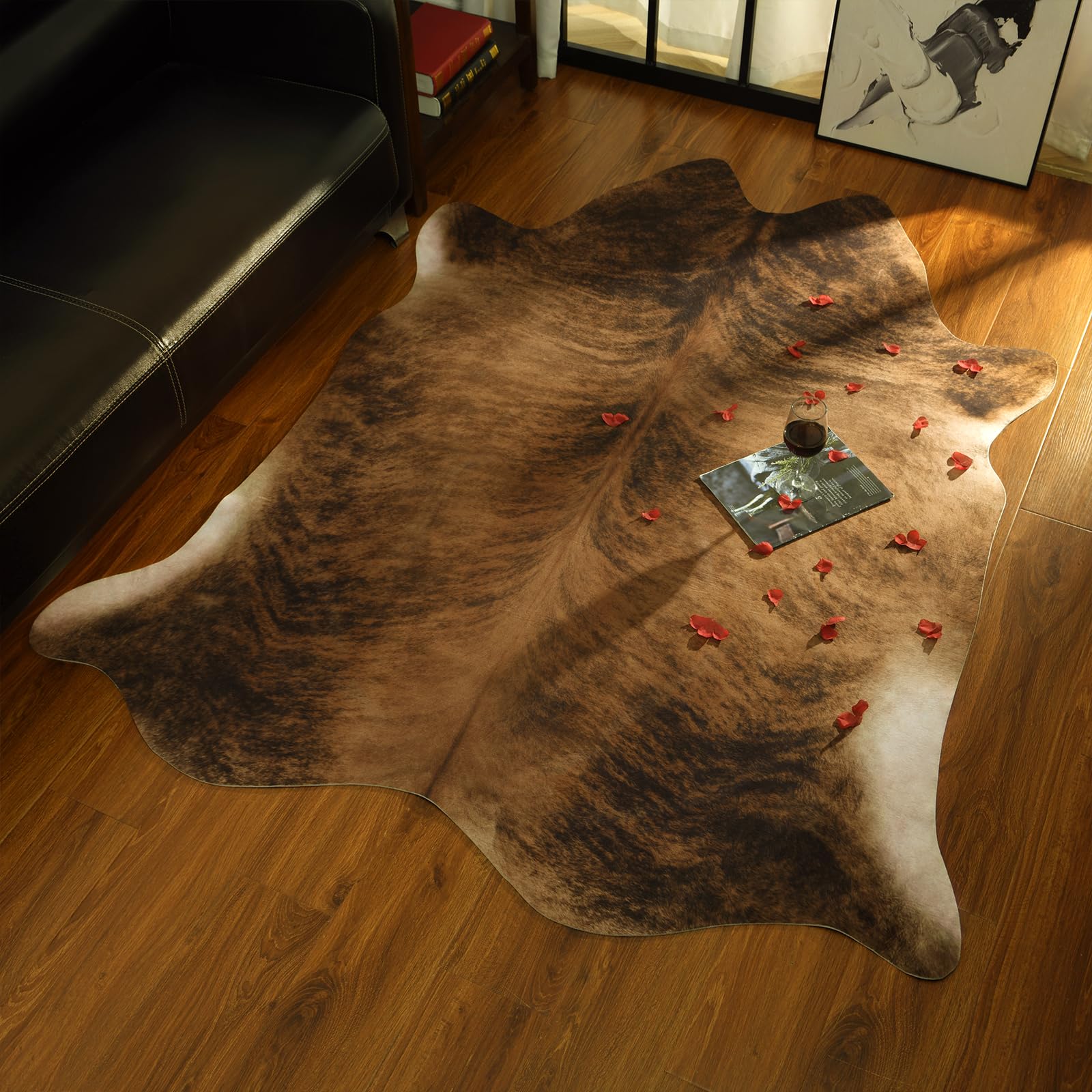 B BENRON Premium Cowhide Rug Style Western Rug Faux Animal Hide Rug ...
