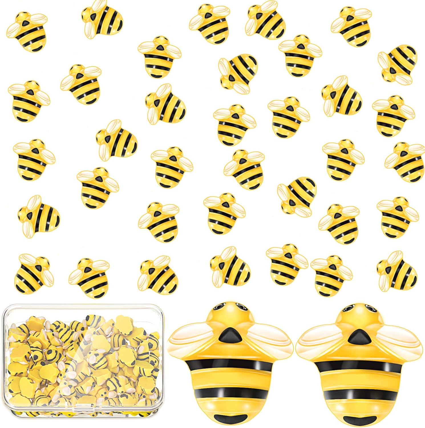 90 Pieces Tiny Resin Bees Honeybee Craft Embellishment DIY Bee Shape ...
