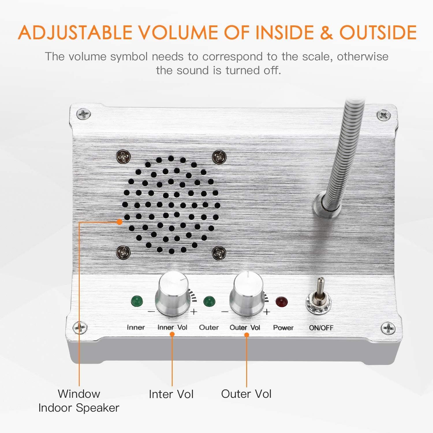 Window Speaker Intercom, APROTII Dual-Way Speaker for Window Two Way ...