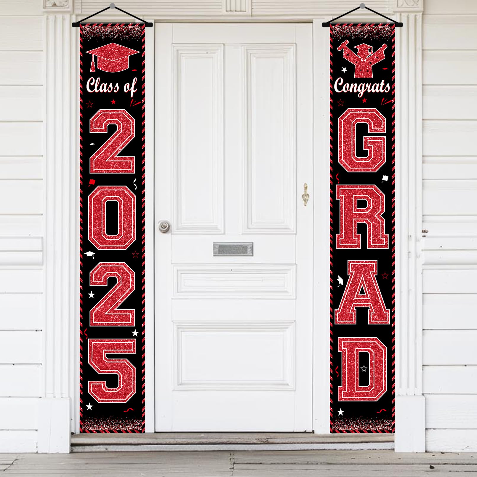 Red and Black Graduation Decorations Class of 2025 Hanging Graduation ...