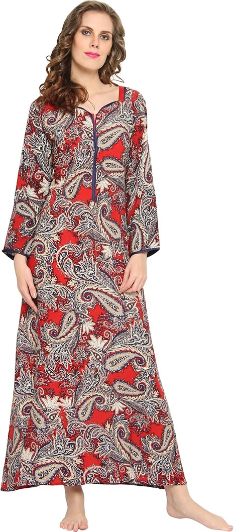 Buy Valentine Women's Red color Printed Nighty at Amazon.in