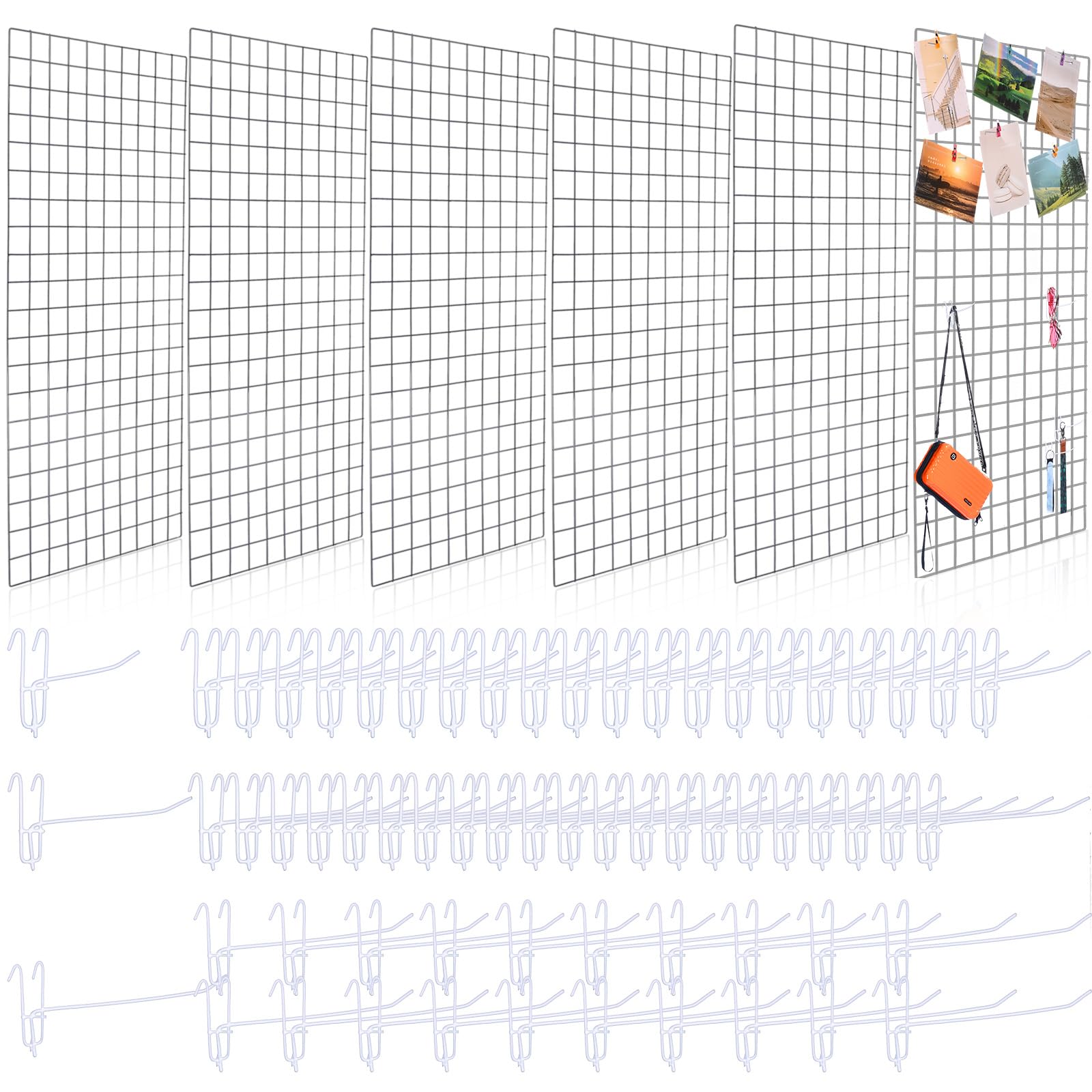 Hicarer 6 Pcs Commercial Grade Gridwall Panels for Display, Heavy Duty ...