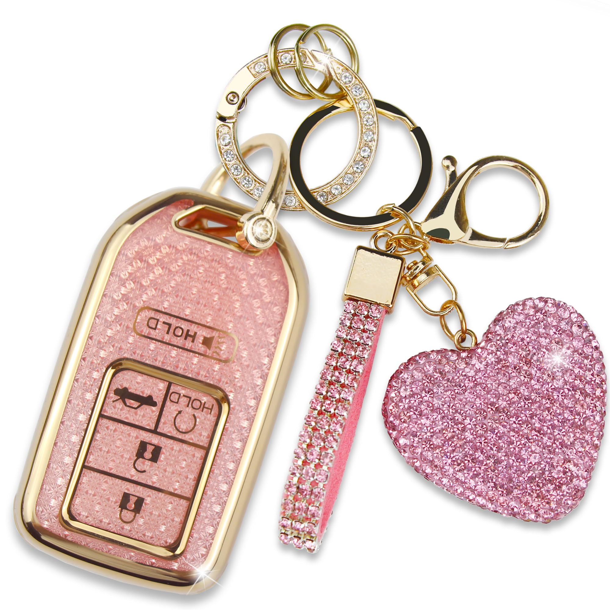 Simocky Key Fob Cover with Diamond Keychain, Car Key Shell for Women ...