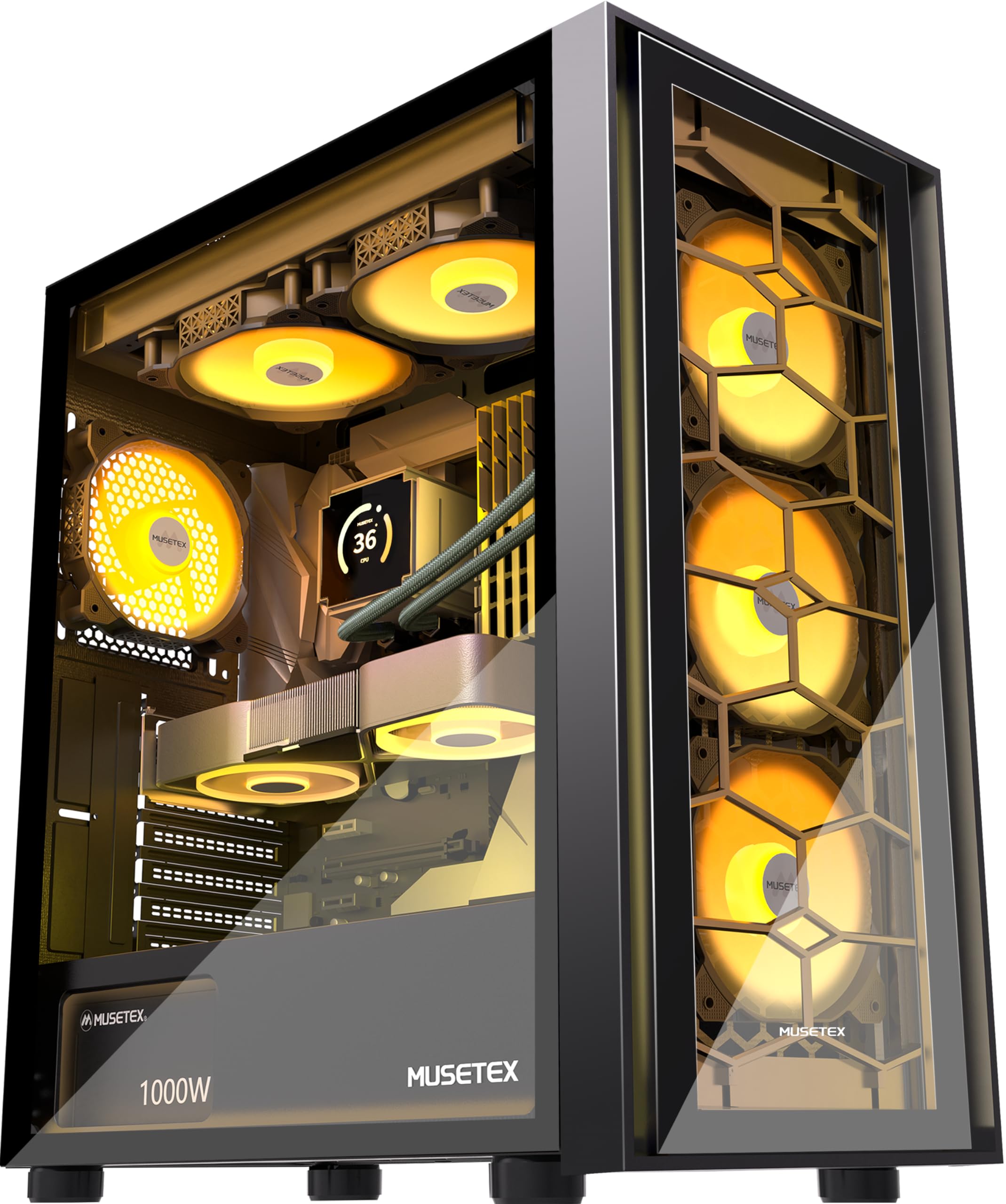 Mua MUSETEX ATX PC Case Mid-Tower with 6pcs 120mm ARGB Fans, Computer ...