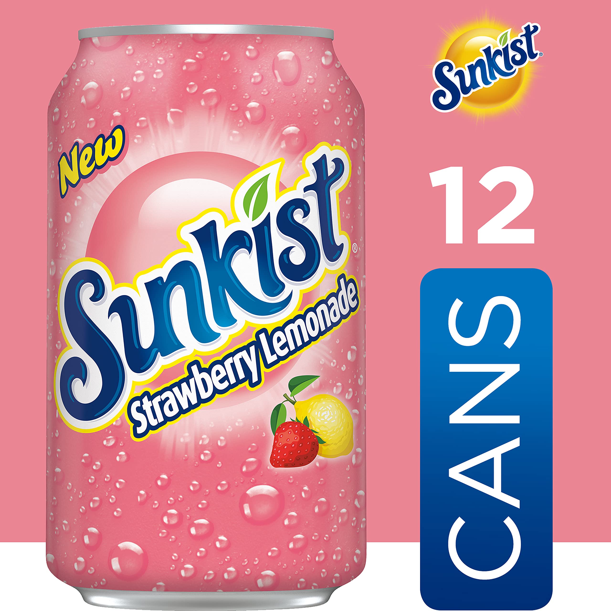 Mua Sunkist Strawberry Lemonade Soda, 12 fl oz cans, 12 pack trên ...
