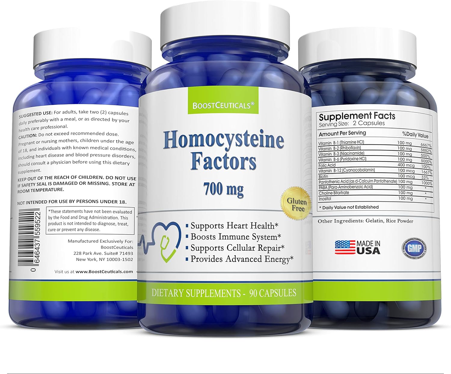 Homocysteine Supreme 1400mg Daily Dose 90 Capsules – No Additives Pure ...