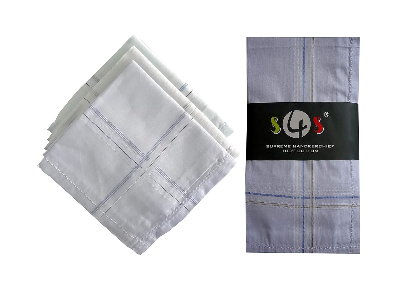 Buy S4S Men's 100% Cotton Supreme Handkerchiefs (Light Coloured_46CM X ...