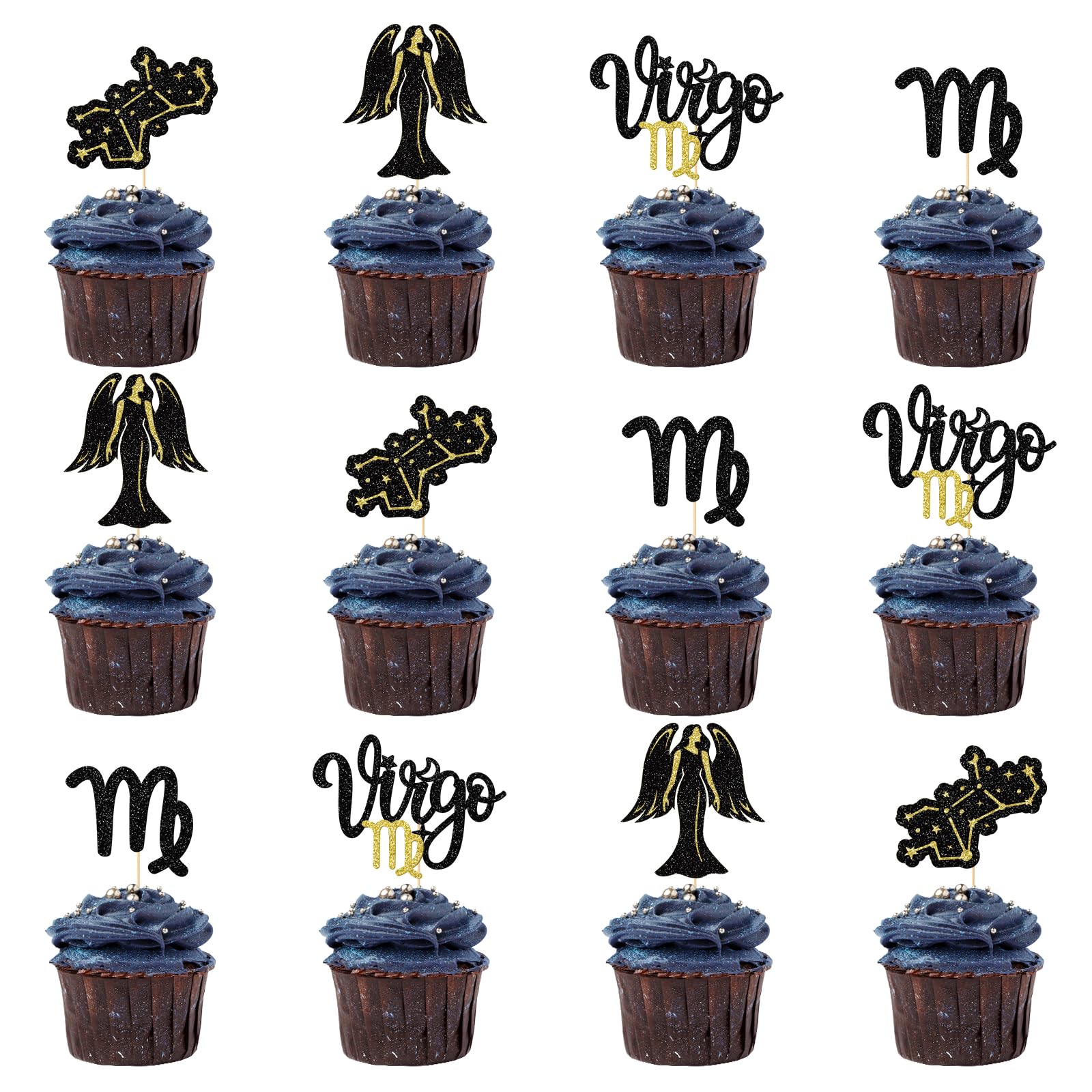Zodiac Cupcake Toppers, 24PCS Zodiac Birthday Cupcake Toppers, Zodiac ...