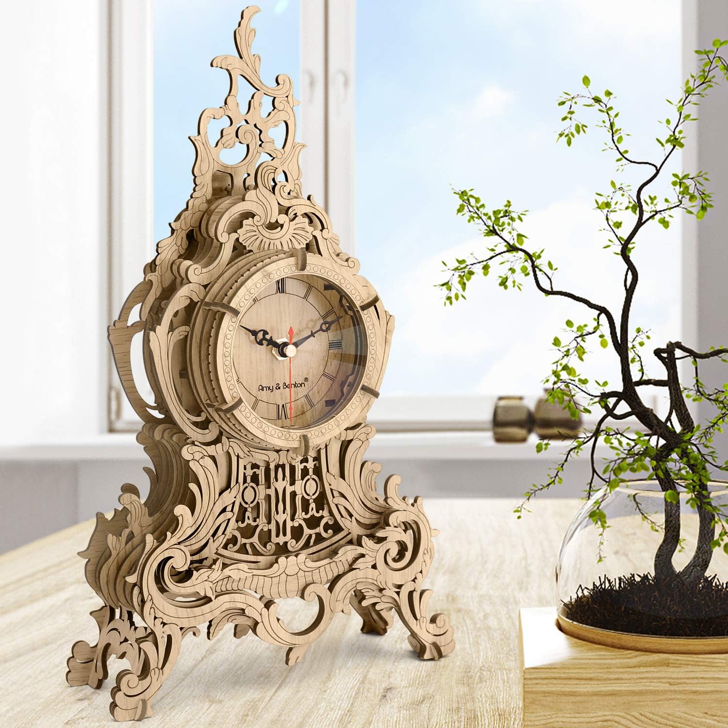 AmyBenton Puzzle 3D Clock – Wooden Clock Model Kits – Adult Clock ...