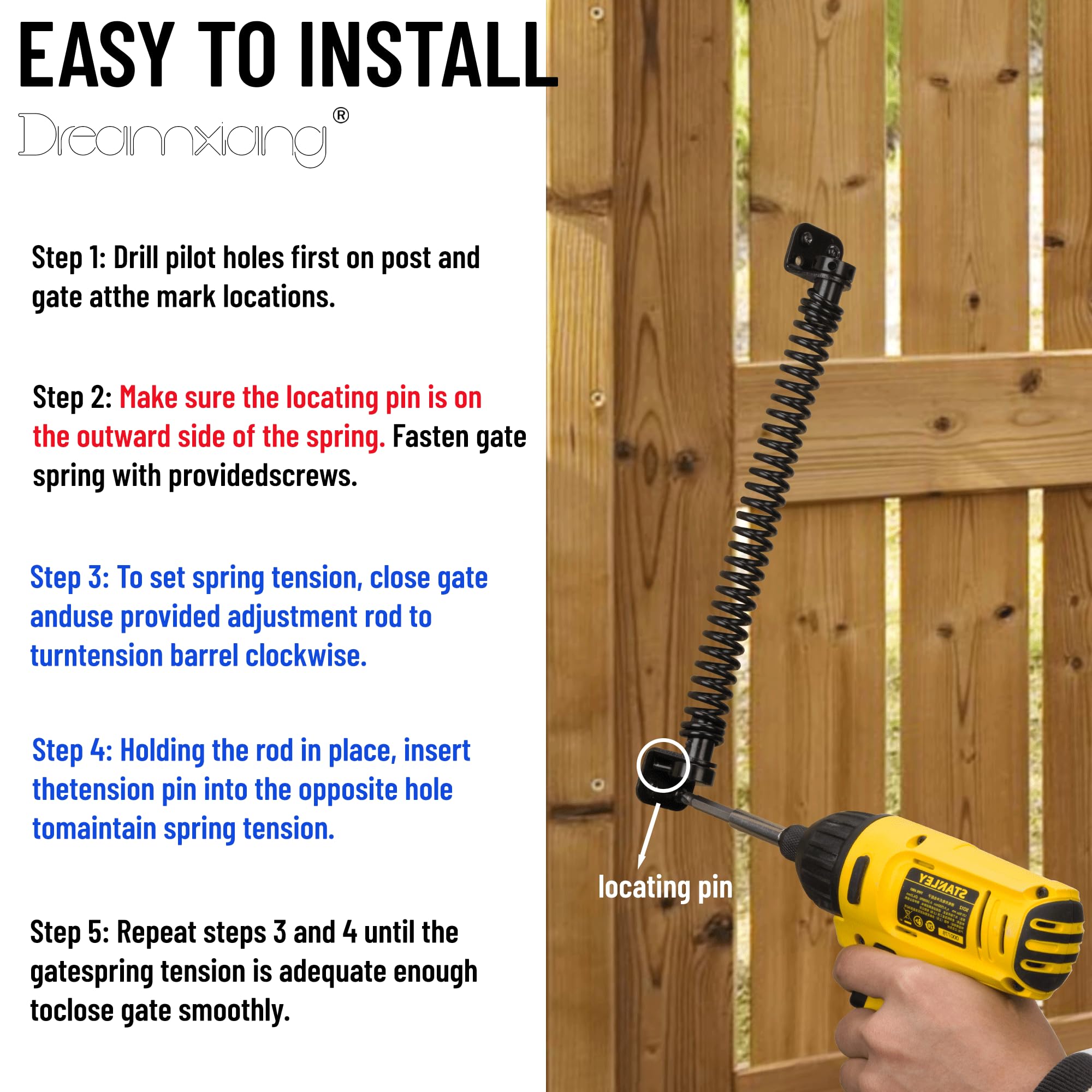 Mua 11-1/2" Gate Spring Self Closing Heavy Duty Outdoor Door Spring ...