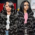 Amazon.com : Drosuud 30 Inch 13X6 Lace Front Wigs Human Hair 200% Density Body Wave HD Lace ...