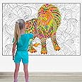 Amazon.com: Giant Coloring Poster for Adults and Kids - Lion Jumbo Wall ...