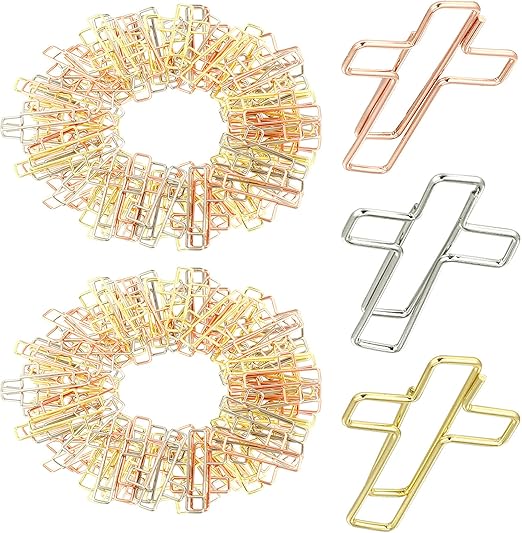 120 Pieces Cross Paper Clips Bible Clips Journaling Paper Clips Cross ...