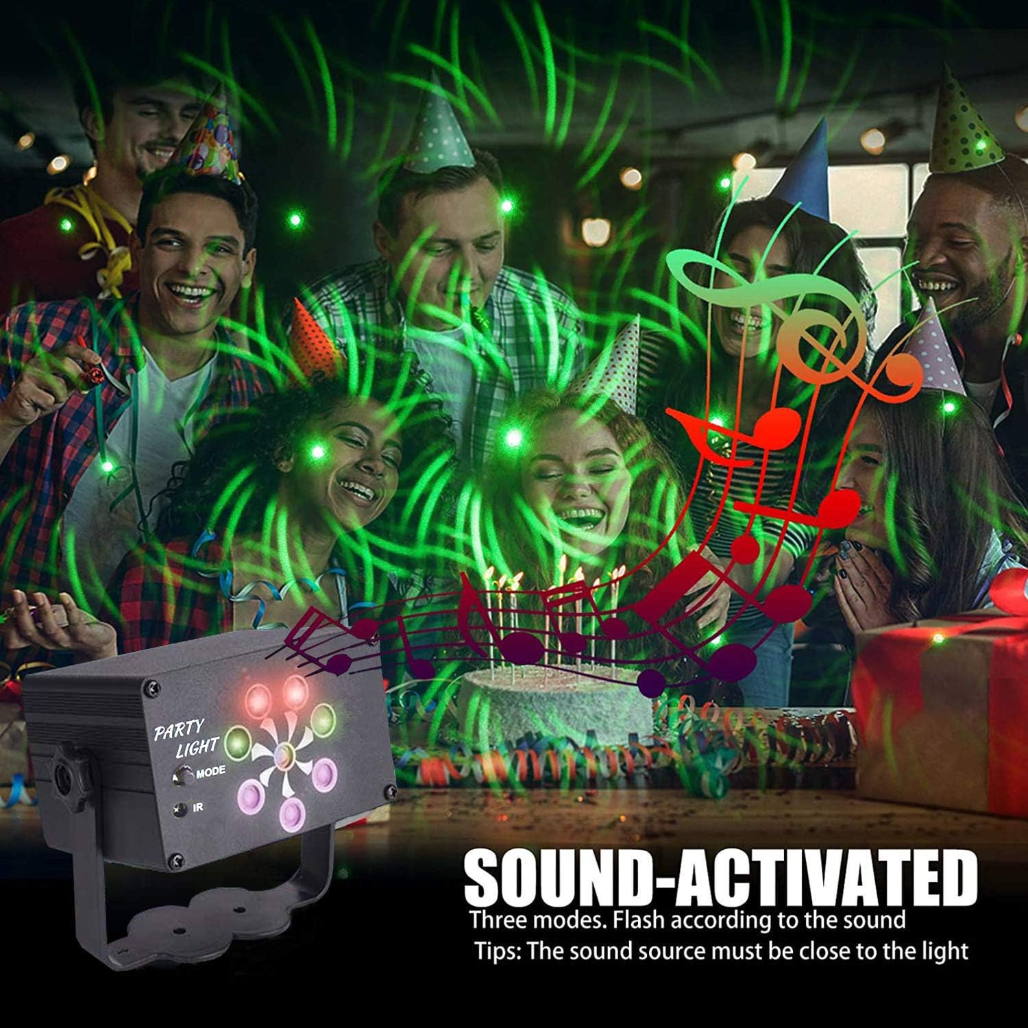 Disco Lights, Mini Party Light with18 Remote Control Projector Led ...