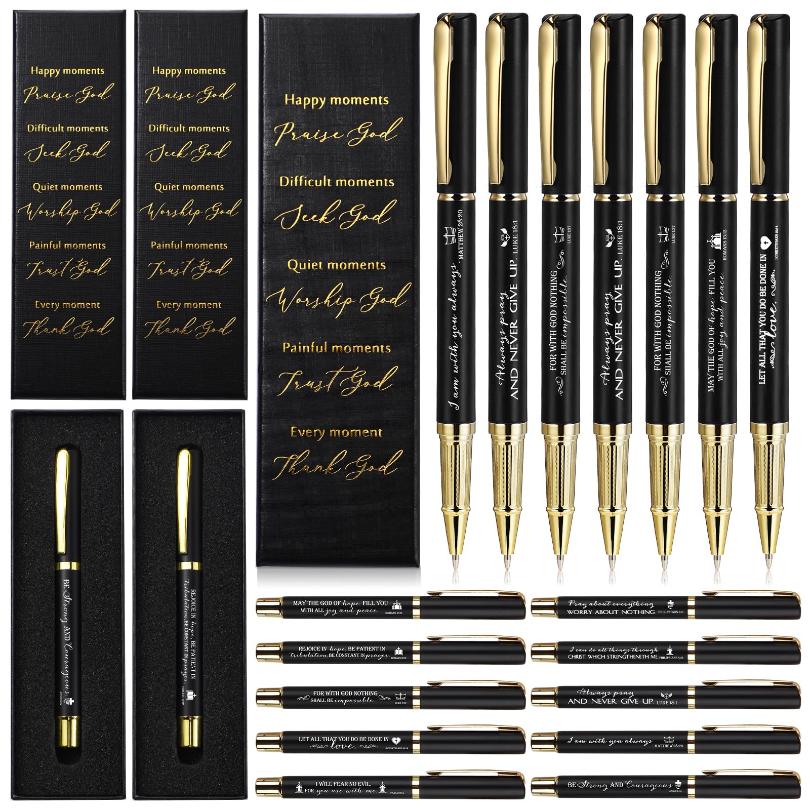 Spakon 20 Set Christian Pen Inspirational Bible Verse Ballpoint Pen ...