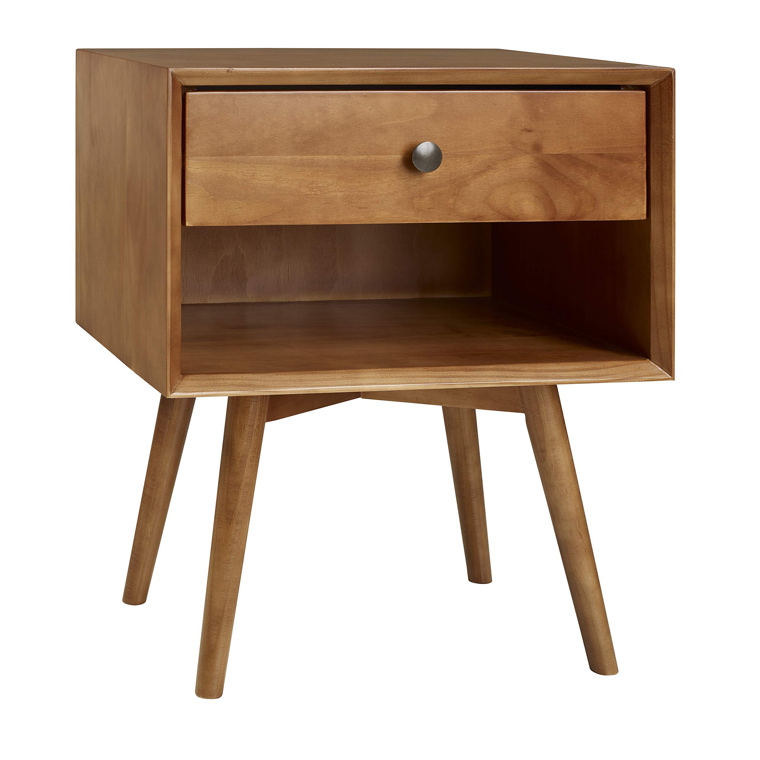 Walker Edison Mid Century Modern Wood Nightstand Side Table Bedroom ...