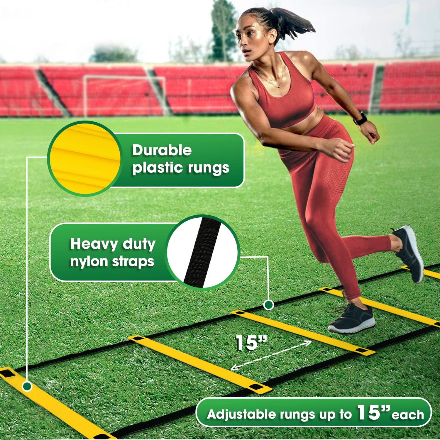 Mua Yes4All Agility Ladder Speed Training Equipment Set - 1 Adjustable ...