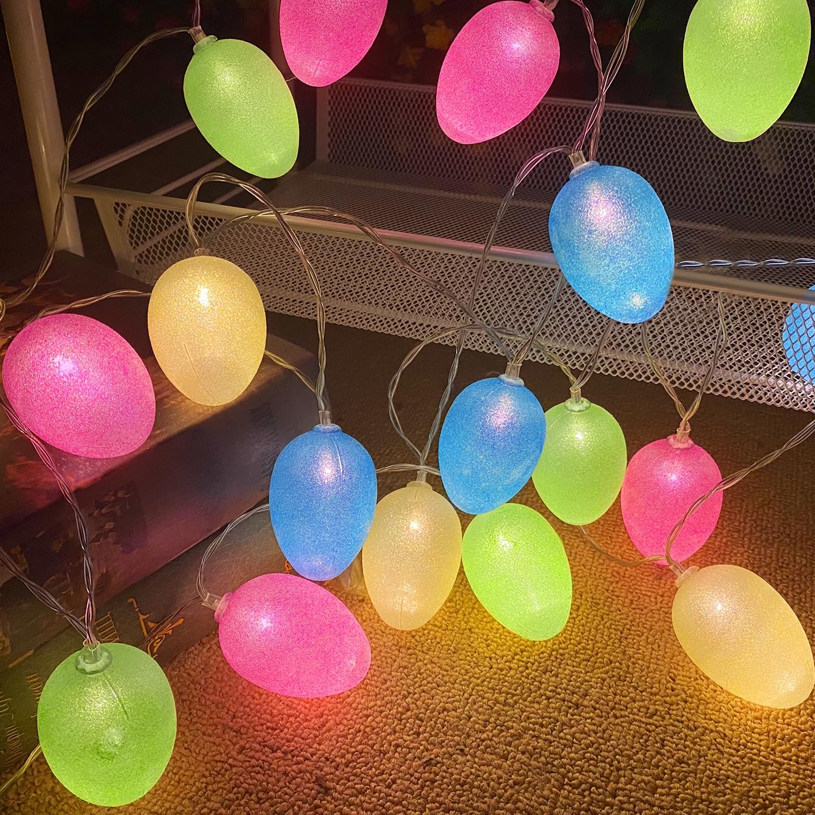 Easter Lights Decorations,Easter Eggs Lights String with Timer,10 Ft 20 ...