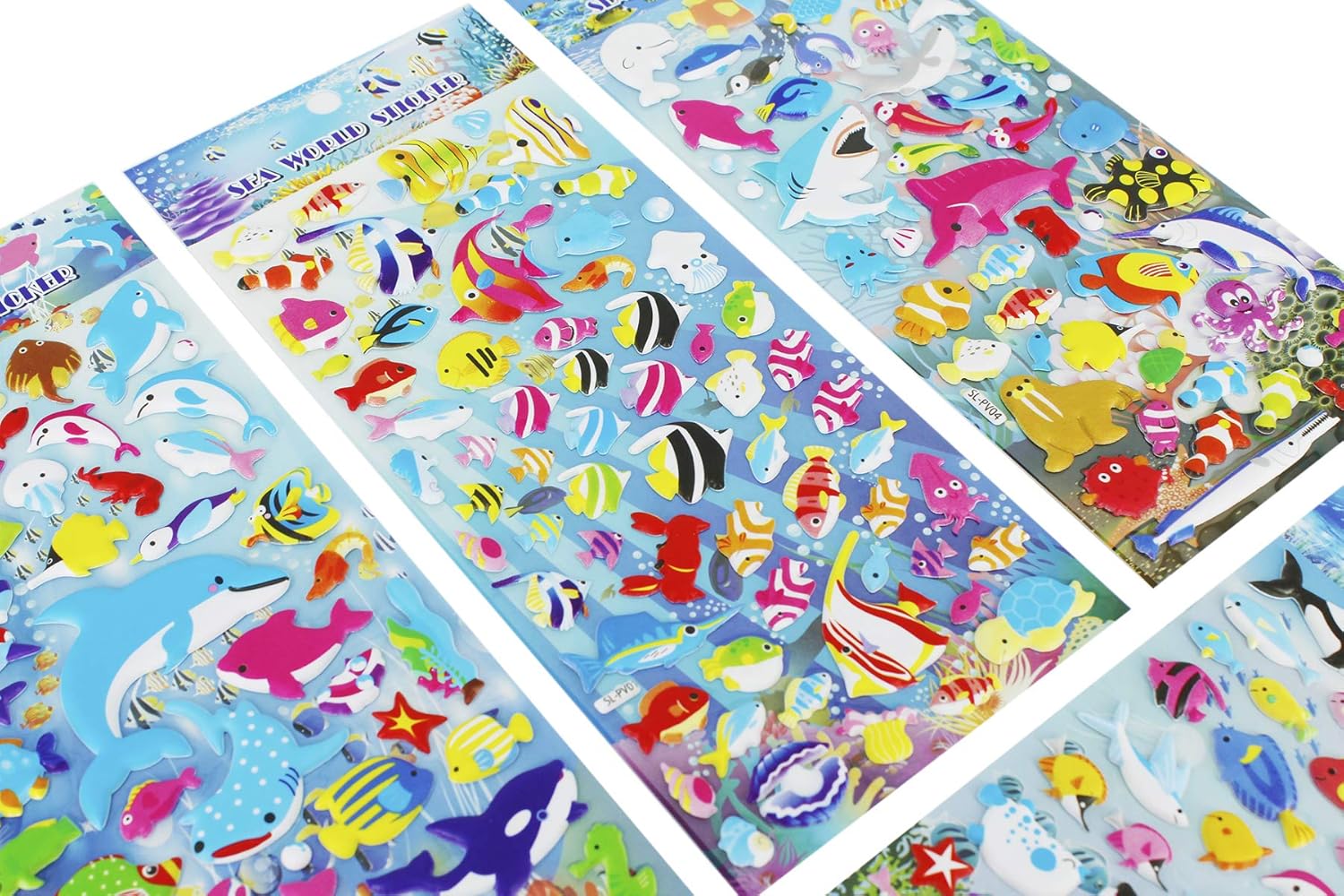 HighMount Happy Underwater Sea World Stickers 6 Sheets with Angelfish ...