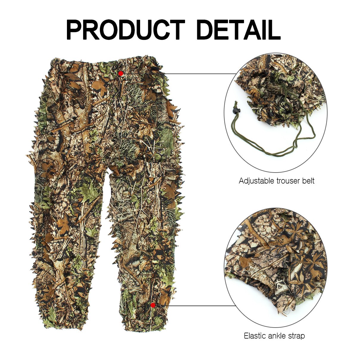 OUTERDO Camo Suits Ghillie Suits 3D Leaves Woodland Camouflage Clothing ...