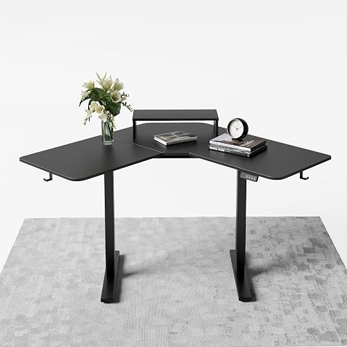 FEZIBO Dual Motor L Shaped Electric Standing Desk, 48 Inches Height ...