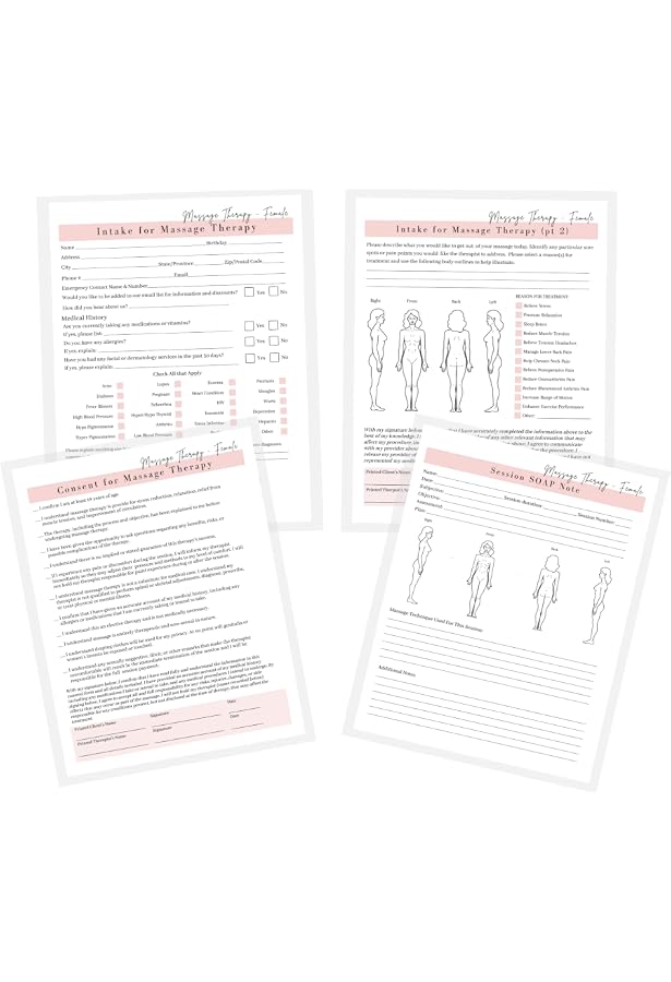 Massage Soap Massage Therapist Forms Intake,Consent,SOAP Notes,Body ...