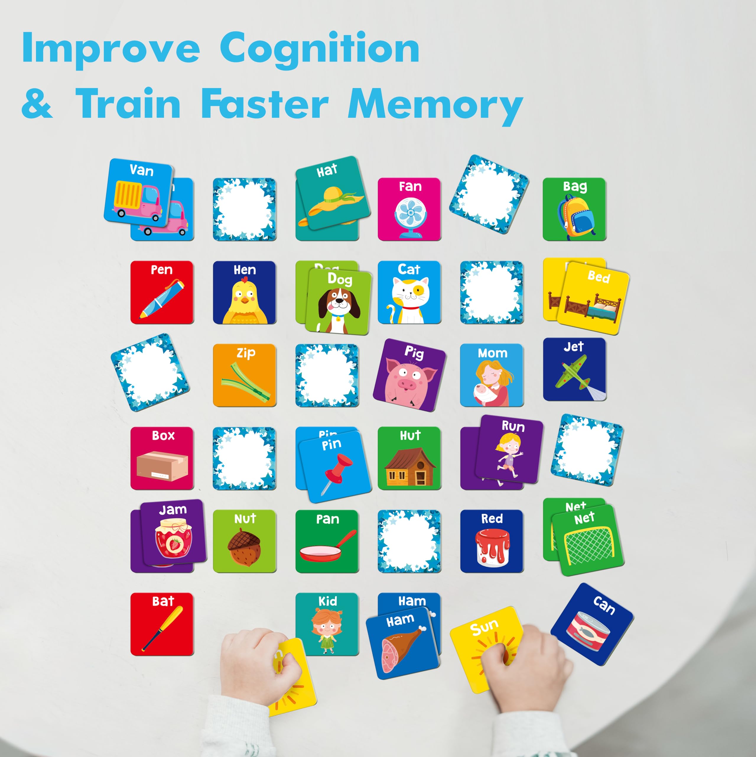 Mua Hebayy CVC Word Matching Game, 72 PCS CVC Words Memory Matching ...