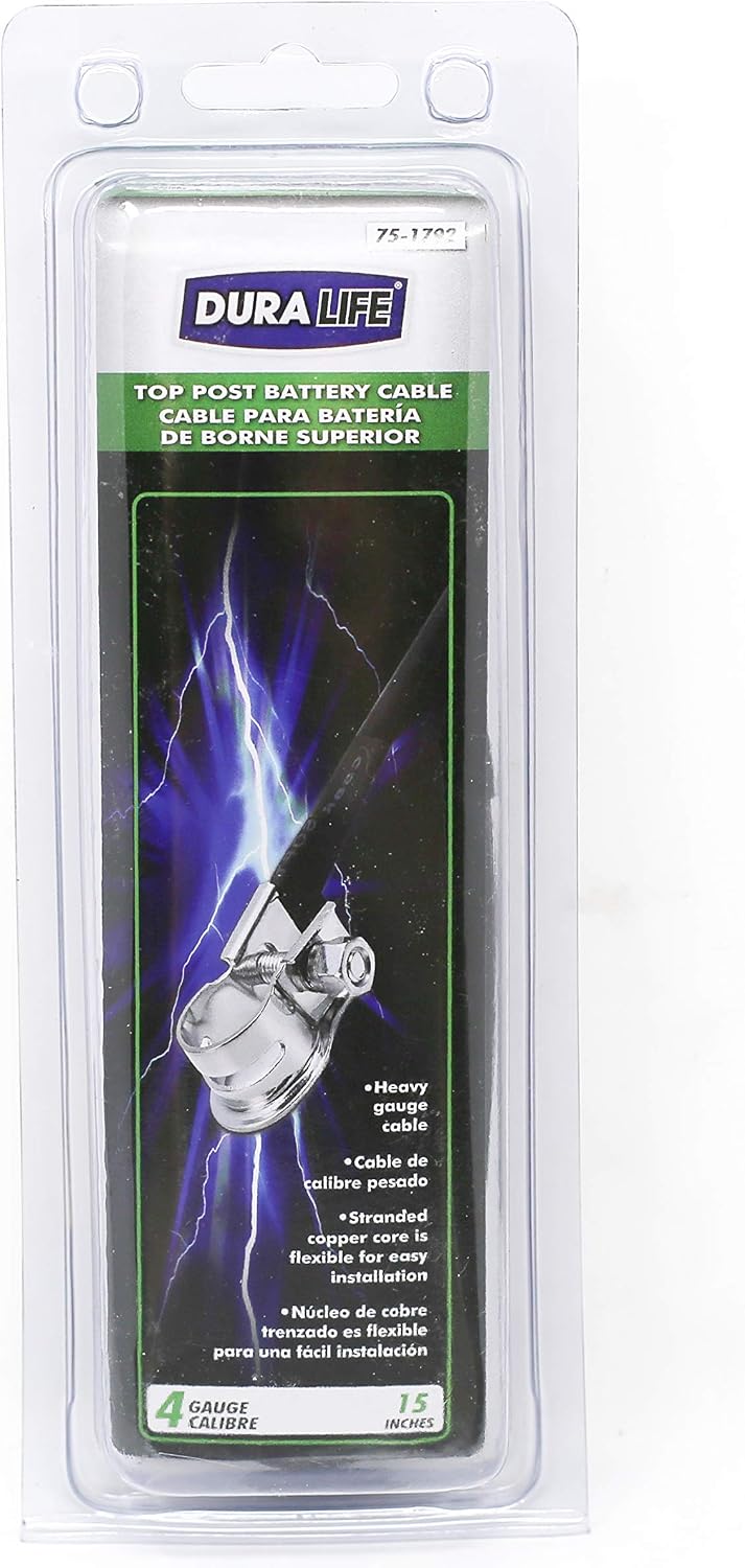 Motorcycle Solar and RV Duralife 4 AWG Gauge 32 Inches Negative Battery ...