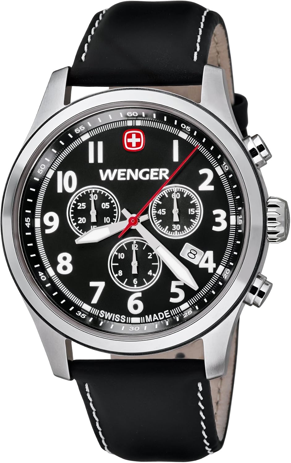 Wenger Herren-Armbanduhr XL Terragraph Chronograph Quarz Leder 01.5431. ...