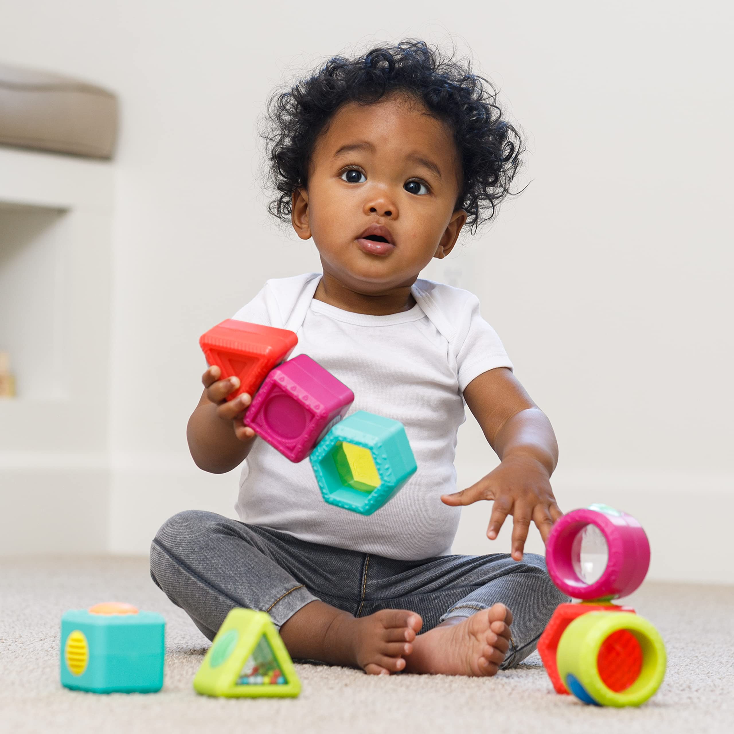 Mua Infantino Peek & See Activity Blocks - Fine Motor Skills, Stacking ...