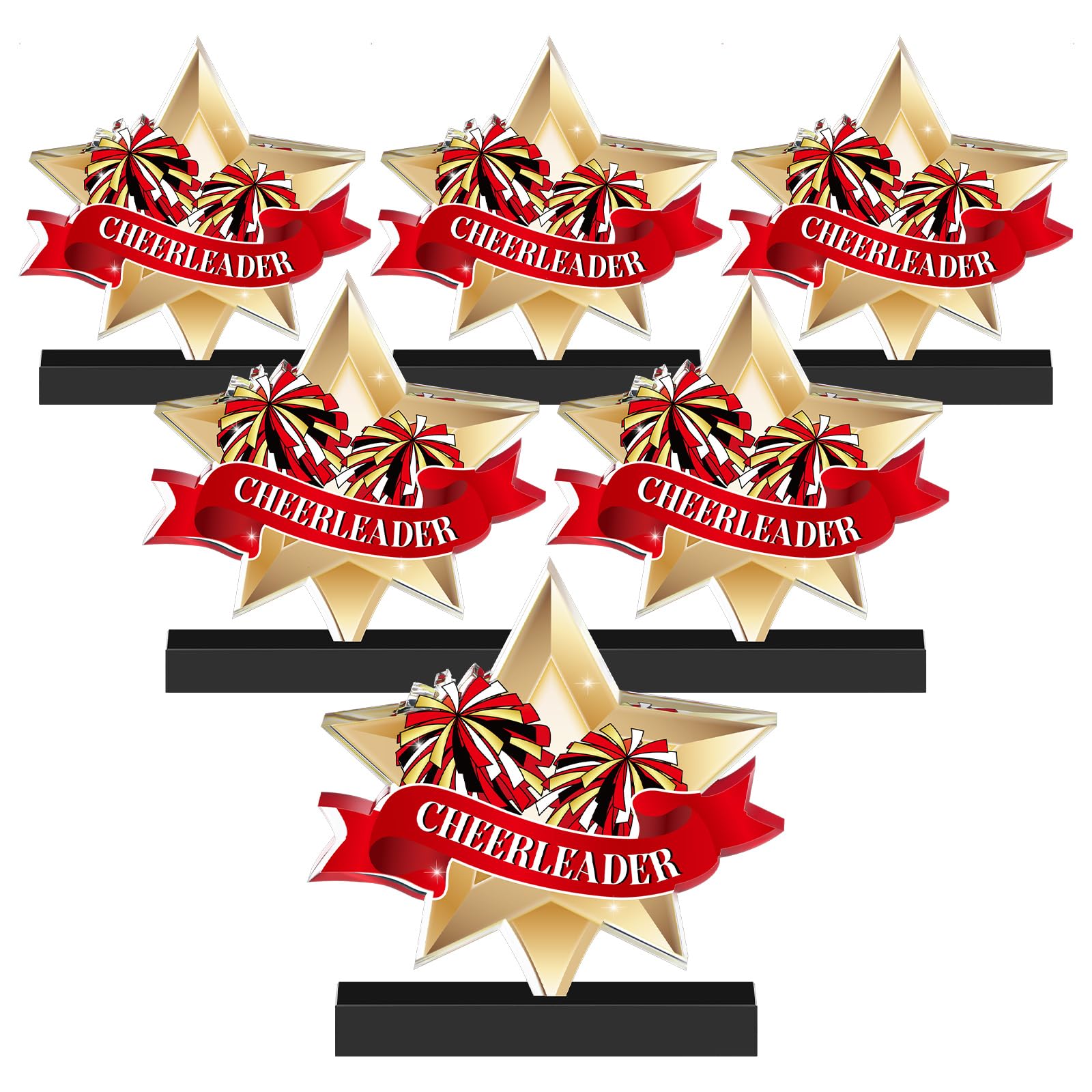 Loetere 6 Pcs Cheerleader Trophy Award 4.7 Inches Champion Cheer Medals ...