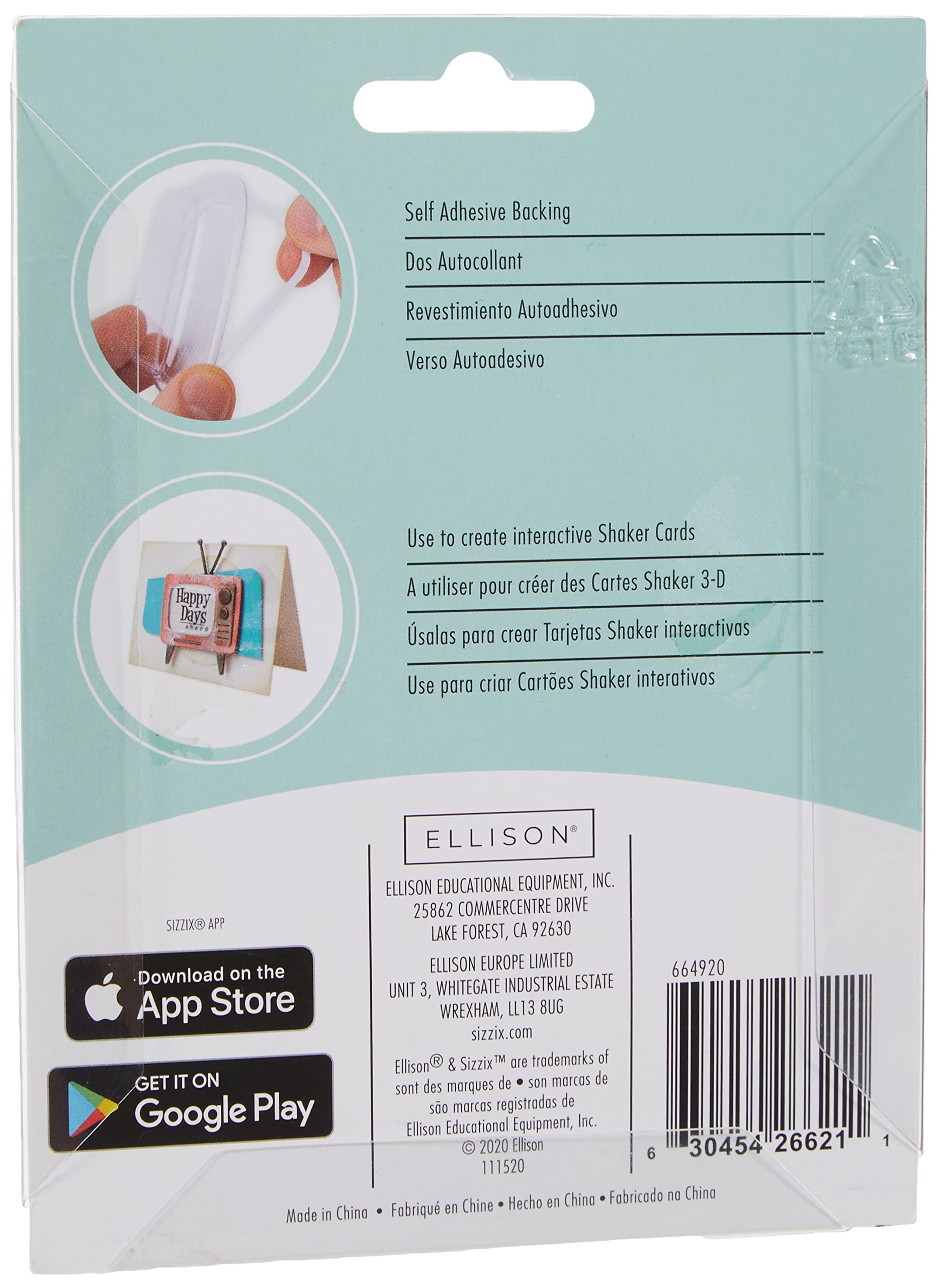 Sizzix Making Essential Shaker Domes Rounded Square, 2 1/4" X 1 3/4 ...